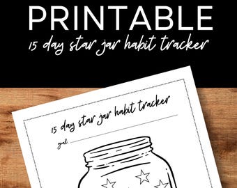 30 Day Star Jar Habit Tracker, Habits, Simple Printable Goal Tracker ...