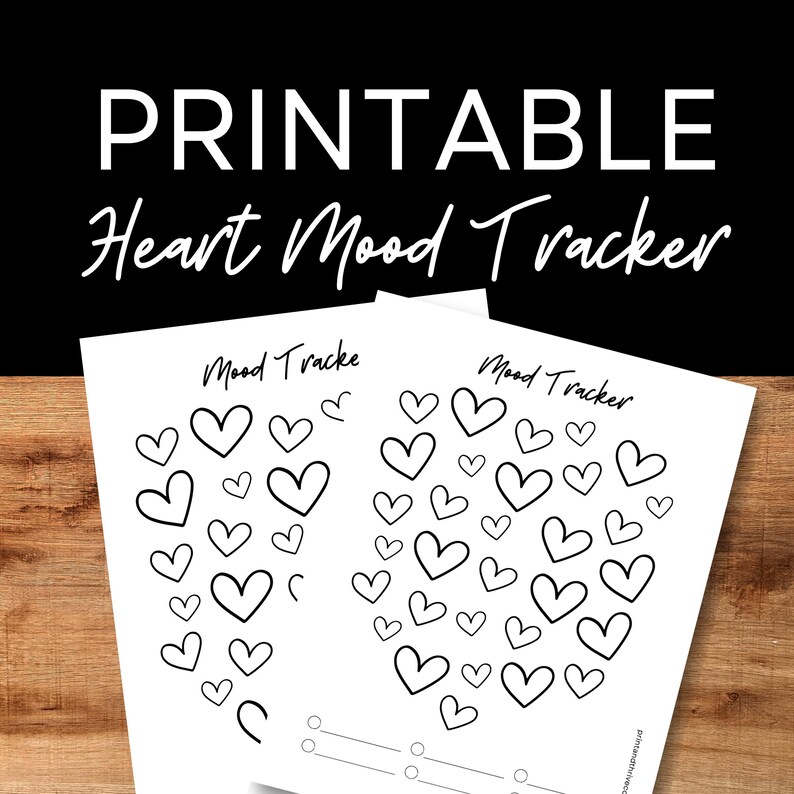 Heart Mood Tracker, PRINTABLE Mood Tracker, Planner Page, Feelings ...
