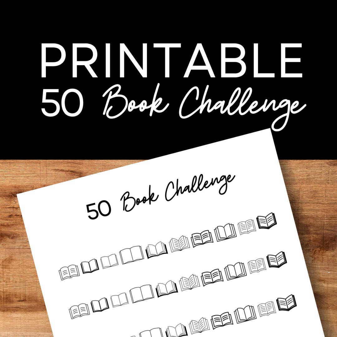 50 Book Challenge Tracker, Habits, Simple Printable Goal Tracker ...
