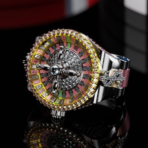 Roulette Ring With Raw Stone – Sterling Silver Casino Jewelry - Gift ...