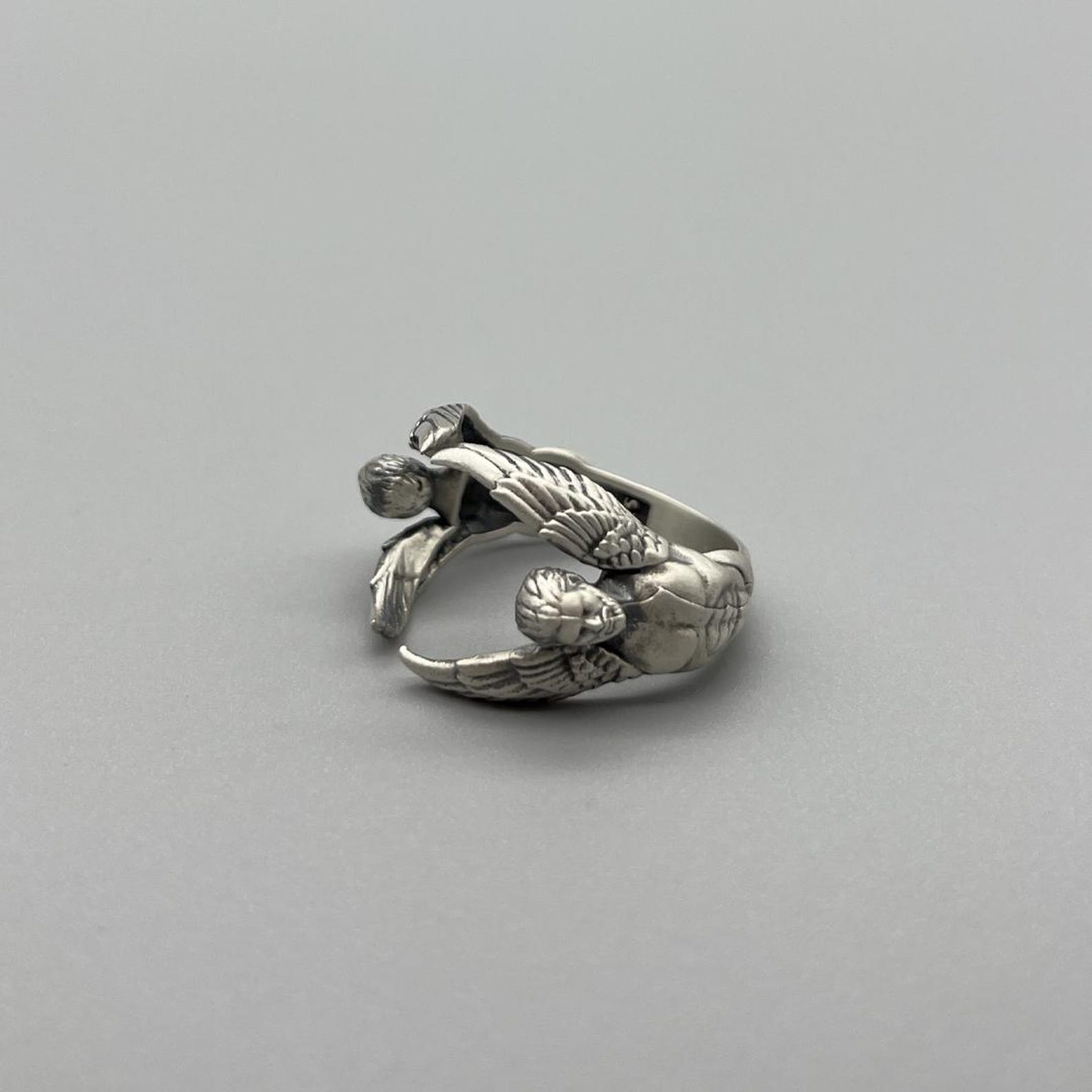 Gothic Angel Sterling Silver Ring: Handmade Dark Fantasy Jewelry - Etsy