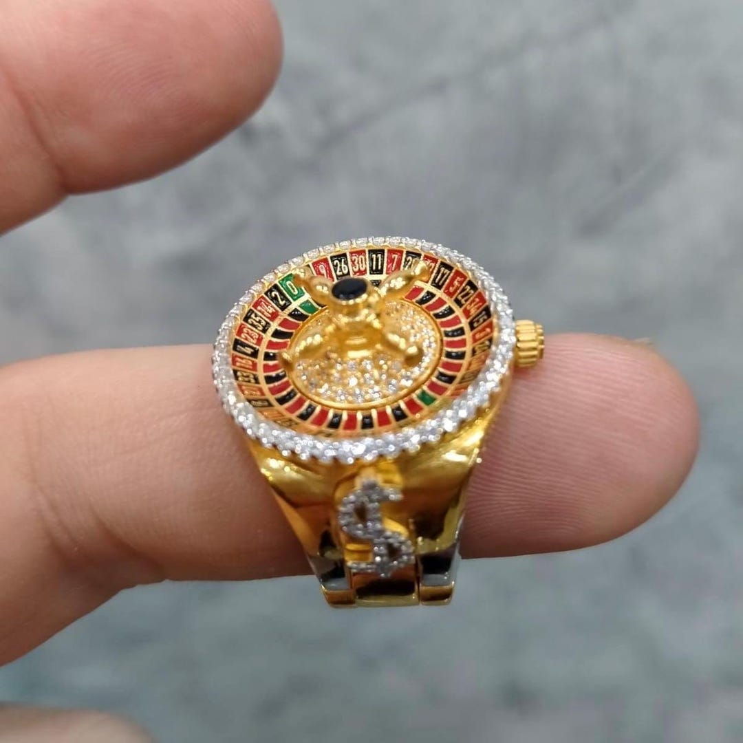 Roulette Ring With Raw Stone – Sterling Silver Casino Jewelry, Unique ...