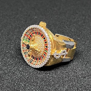 Roulette Ring With Raw Stone – Sterling Silver Casino Jewelry, Unique ...