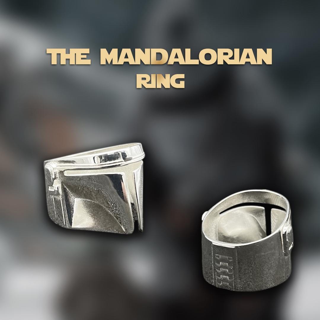 Handmade 925 Silver Mandalorian Ring – Unique Star Wars Geek Gift for ...