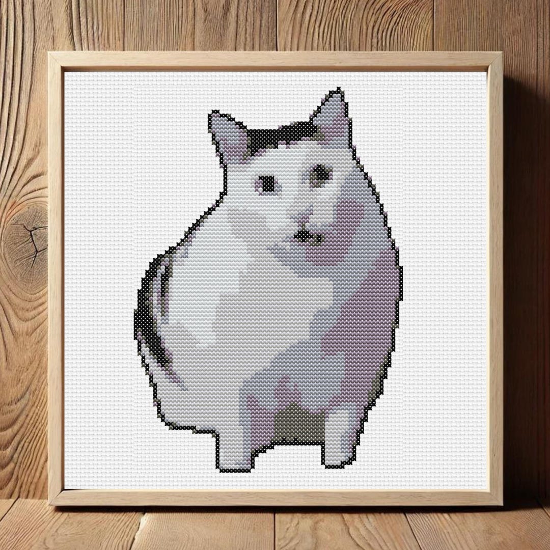 Huh Meme Cat Cross-stitch Pattern | 69 X 99 Stitches | 6 Colors ...