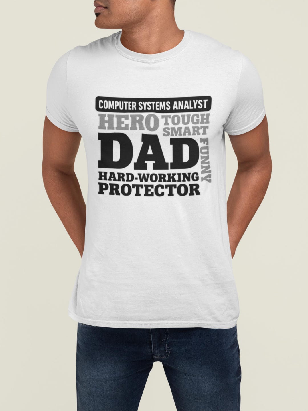 Tech Funny Dad Shirt, Systems Analyst Hero Badge Design - Gift - Etsy