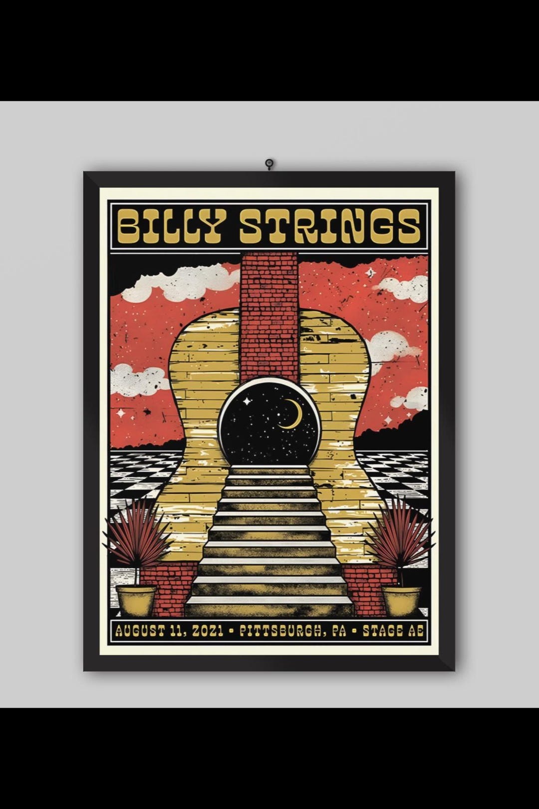 Billy Strings 2021 Pittsburgh Poster. Live Stream Nashville. Music ...