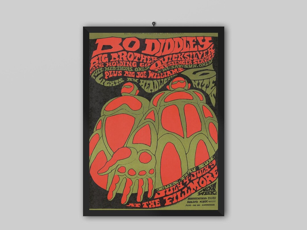 Bo Diddley Janis Joplin 1967 Poster.rare Poster, Vintage Poster. High ...