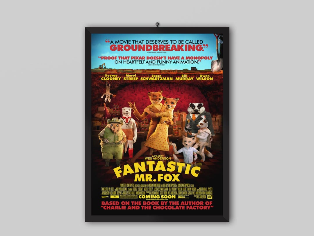 Fantastic Mr. Fox 2009 Movie Poster. Wes Anderson Movie. George Clooney ...