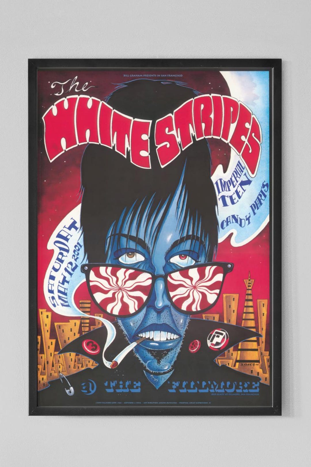 The White Stripes 2001 Fillmore Vintage Concert Poster. Jack White, Meg ...