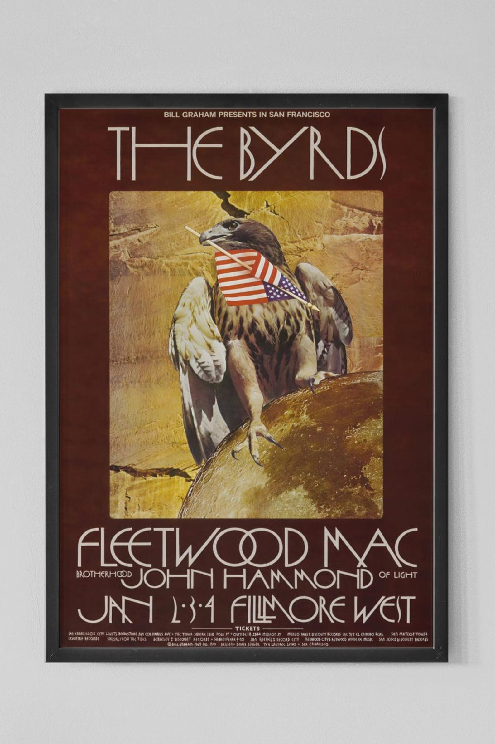 The Byrds 1970 Fillmore West Vintage Music Poster. Roger Mcguinn, Gene ...