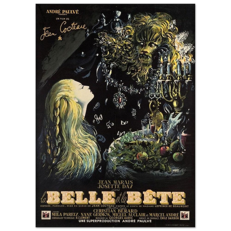 La Belle Et La Bête - Beauty and the Beast 1946 Movie Poster. French ...