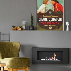 Charlie Chaplin 1916 the Fireman Vintage Movie Poster. Charles Chaplin ...