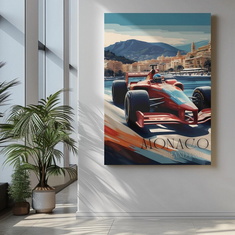 Monaco Grand Prix Poster. Formula 1 Poster. Vintage F1 Poster. Retro ...