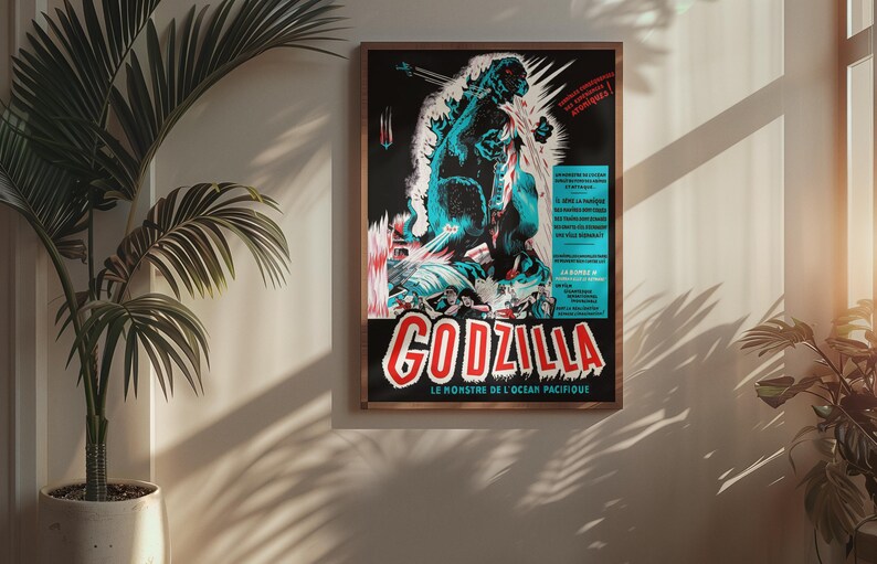 Godzilla 1954 Vintage Movie Poster. French Moyenne Poster. Vintage ...