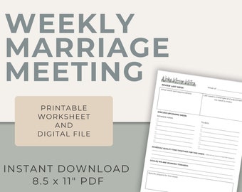 Weekly Check-in Template for Couples, Relationship Check-in Printable ...
