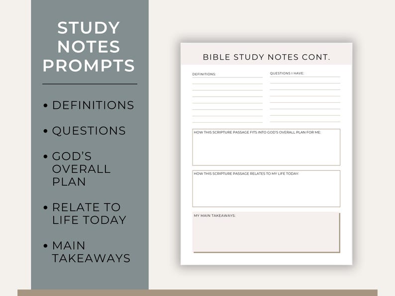 Bible Study Template | Bible Study Guide | Printable | Digital Bible ...