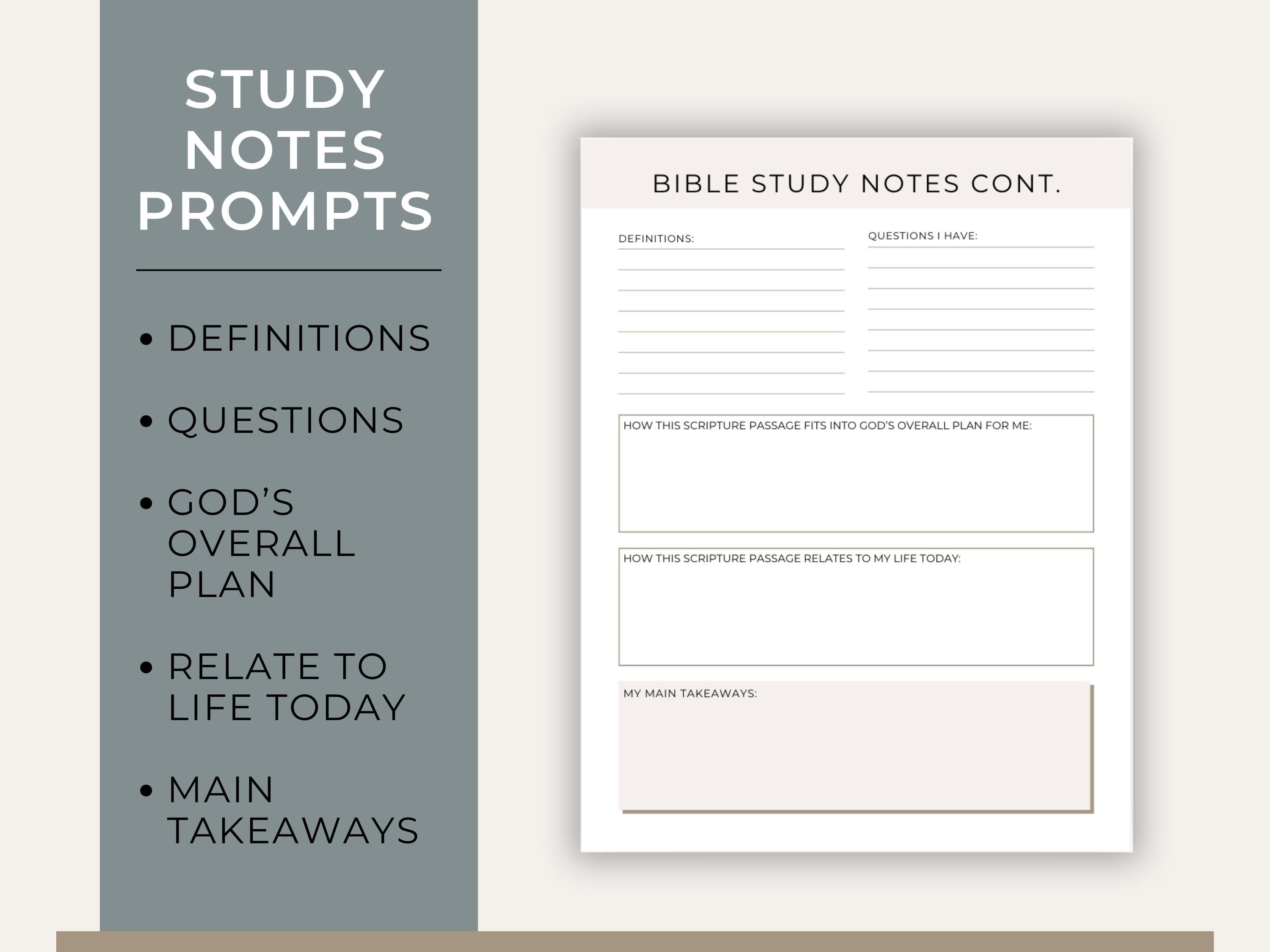 Bible Study Template | Bible Study Guide | Printable | Digital Bible ...