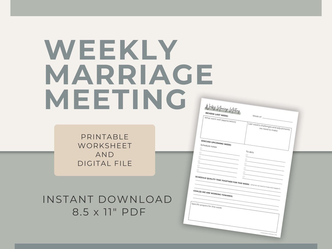 Weekly Marriage Meeting | Marriage Check In - Etsy