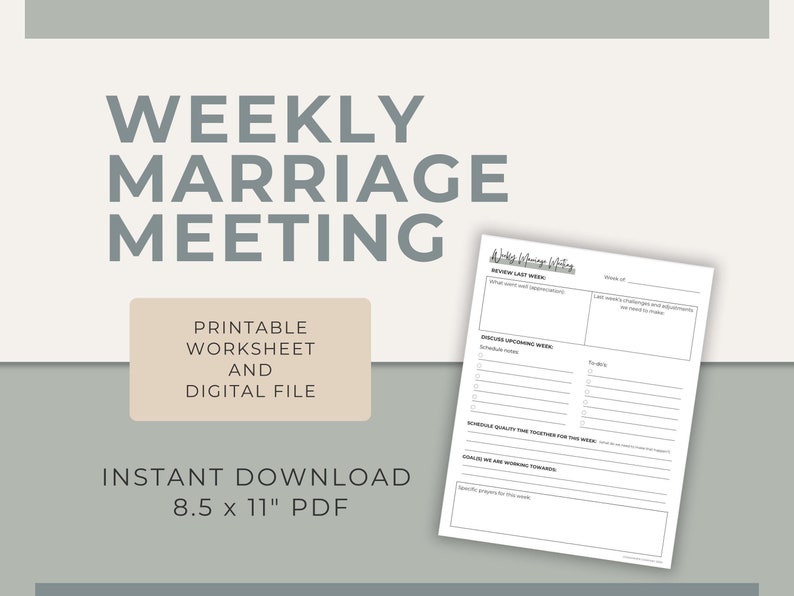 Weekly Marriage Meeting | Marriage Check In - Etsy