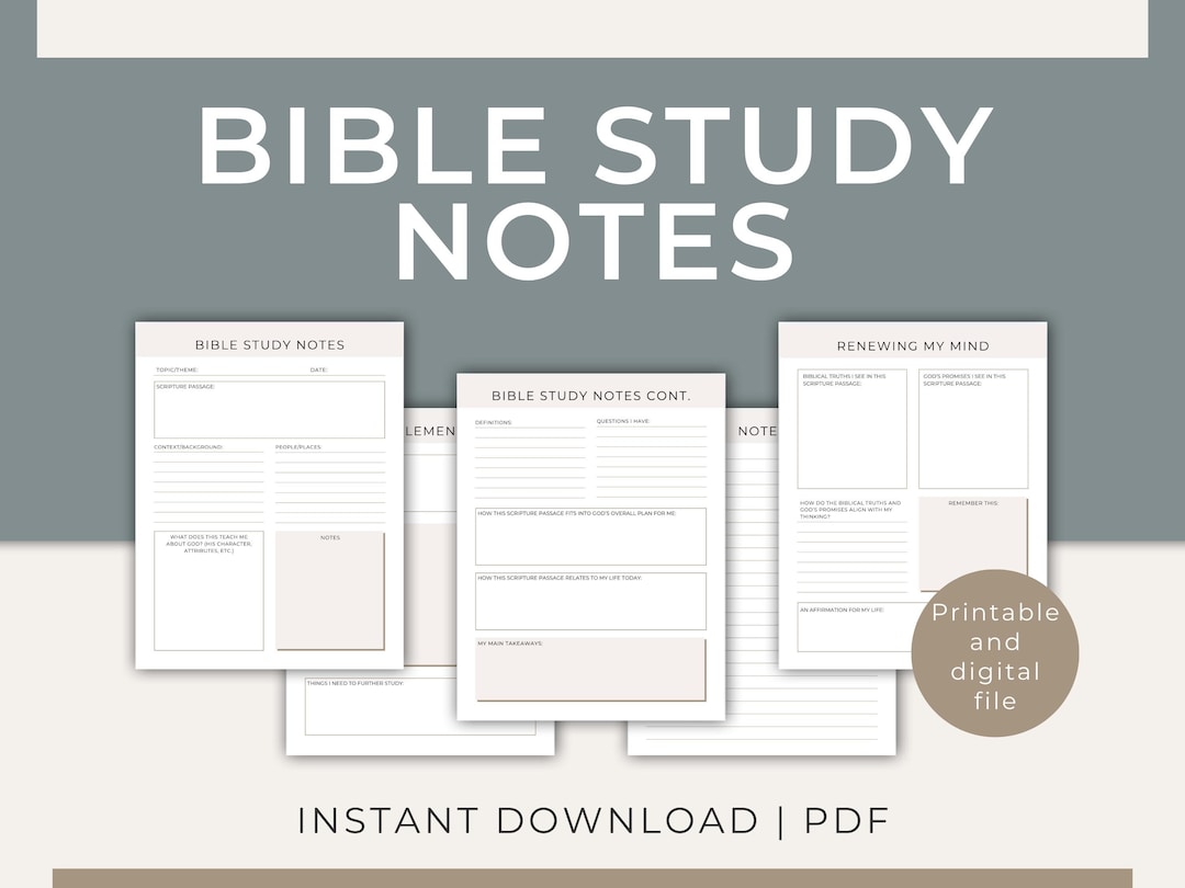 Bible Study Template | Bible Study Guide | Printable | Digital Bible ...