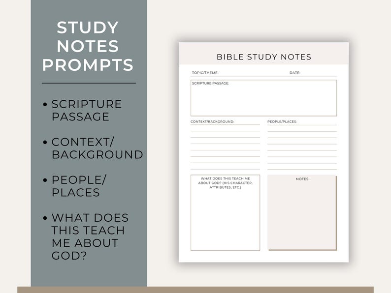 Bible Study Template | Bible Study Guide | Printable | Digital Bible ...
