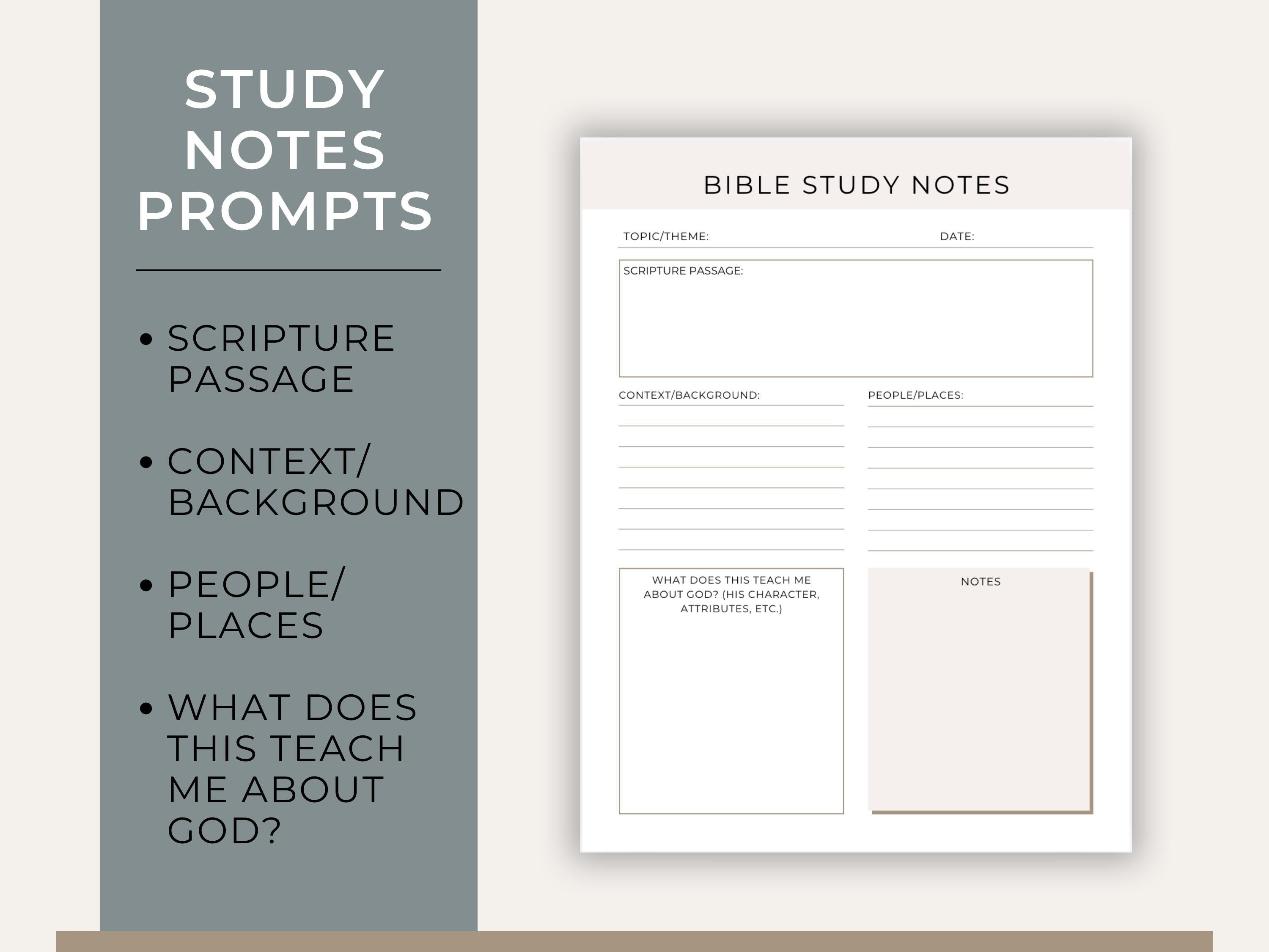 Bible Study Template | Bible Study Guide | Printable | Digital Bible ...