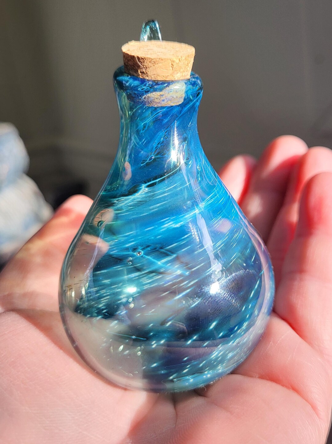 Blown Glass Jar With Cork - Cat Whiskers Jar - Etsy