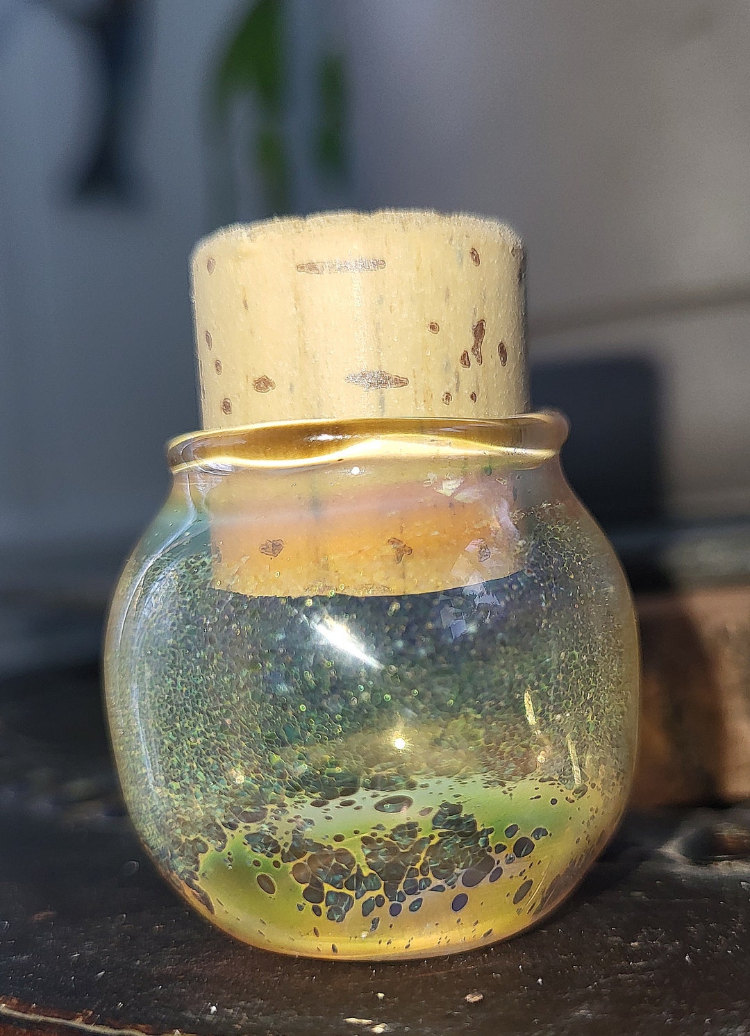 Blown Glass Jar With Cork - Etsy