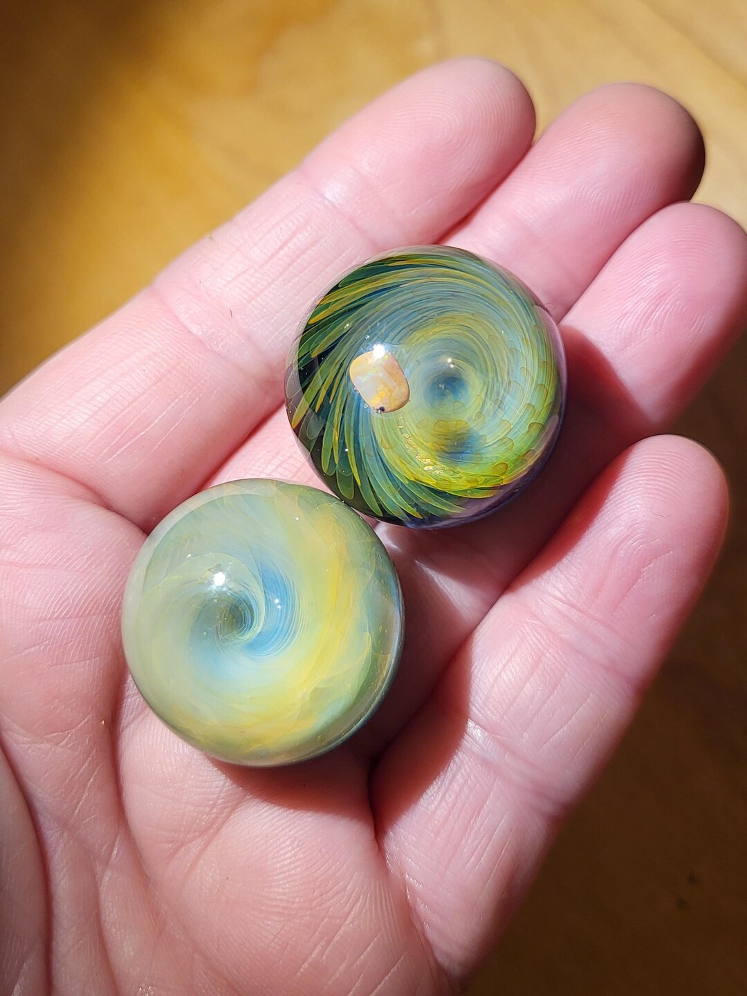 Fumed Glass Marbles Set, Hider Marble Hunt, 1" (2nds Pair of Hider ...