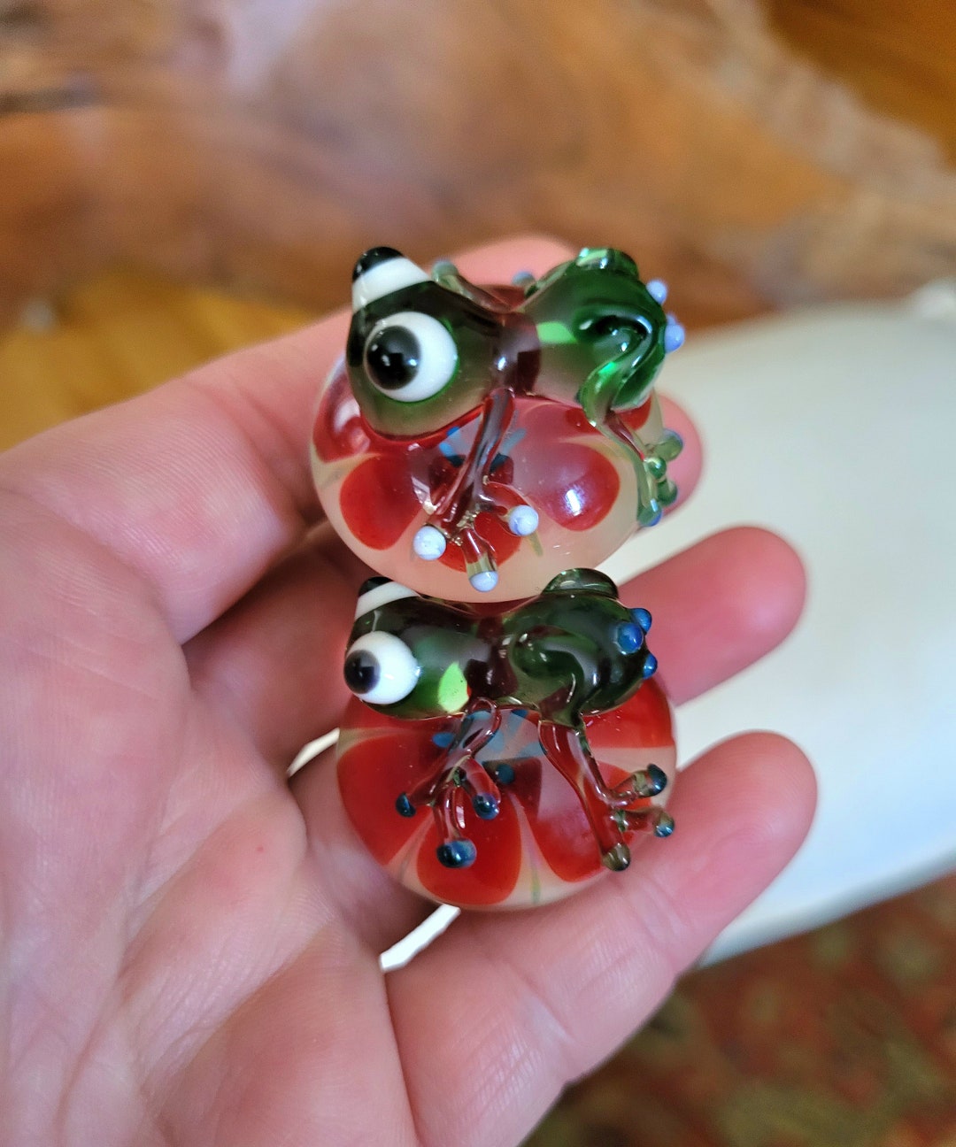 Pair of Glass Tree Frog Drawer Knobs- Blown Glass Art MADE TO ORDER - Etsy