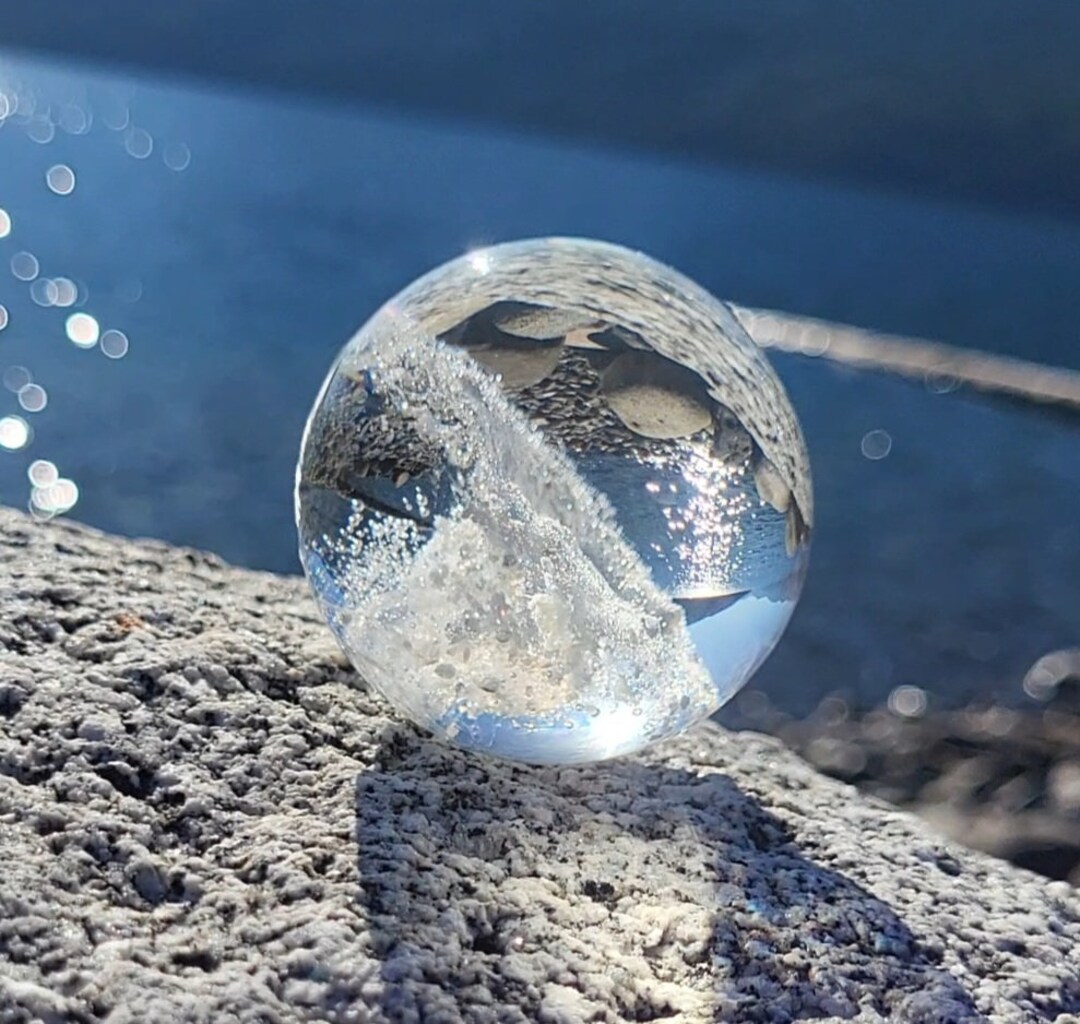 Glass Serenity Memorial Orb- Ashes in Glass - Etsy