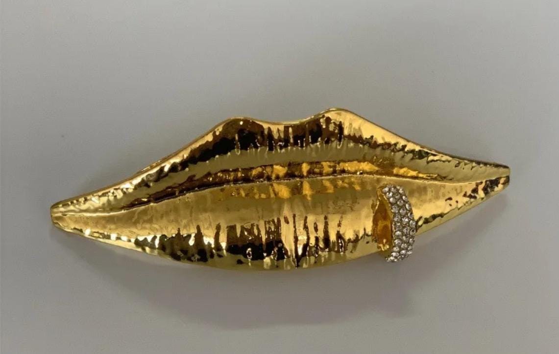 Schiaparelli Inspired Lip Ring - Etsy
