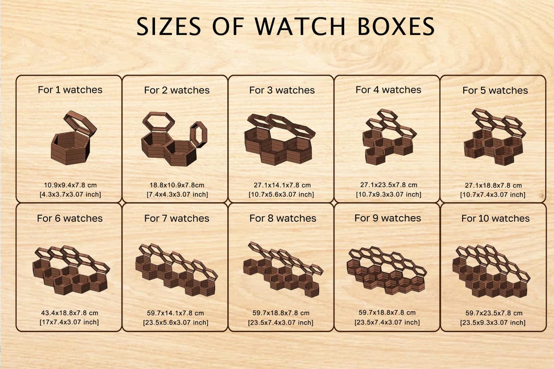 Custom Honeycomb Wooden Watch Box, Personalized Watch Box, Watch ...