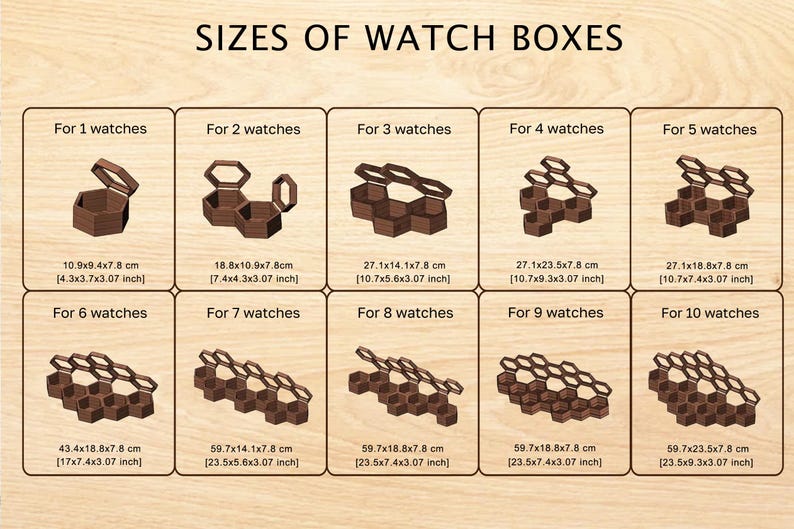Custom Wooden Watch Organizer With Honeycomb Design, Personalized Watch ...