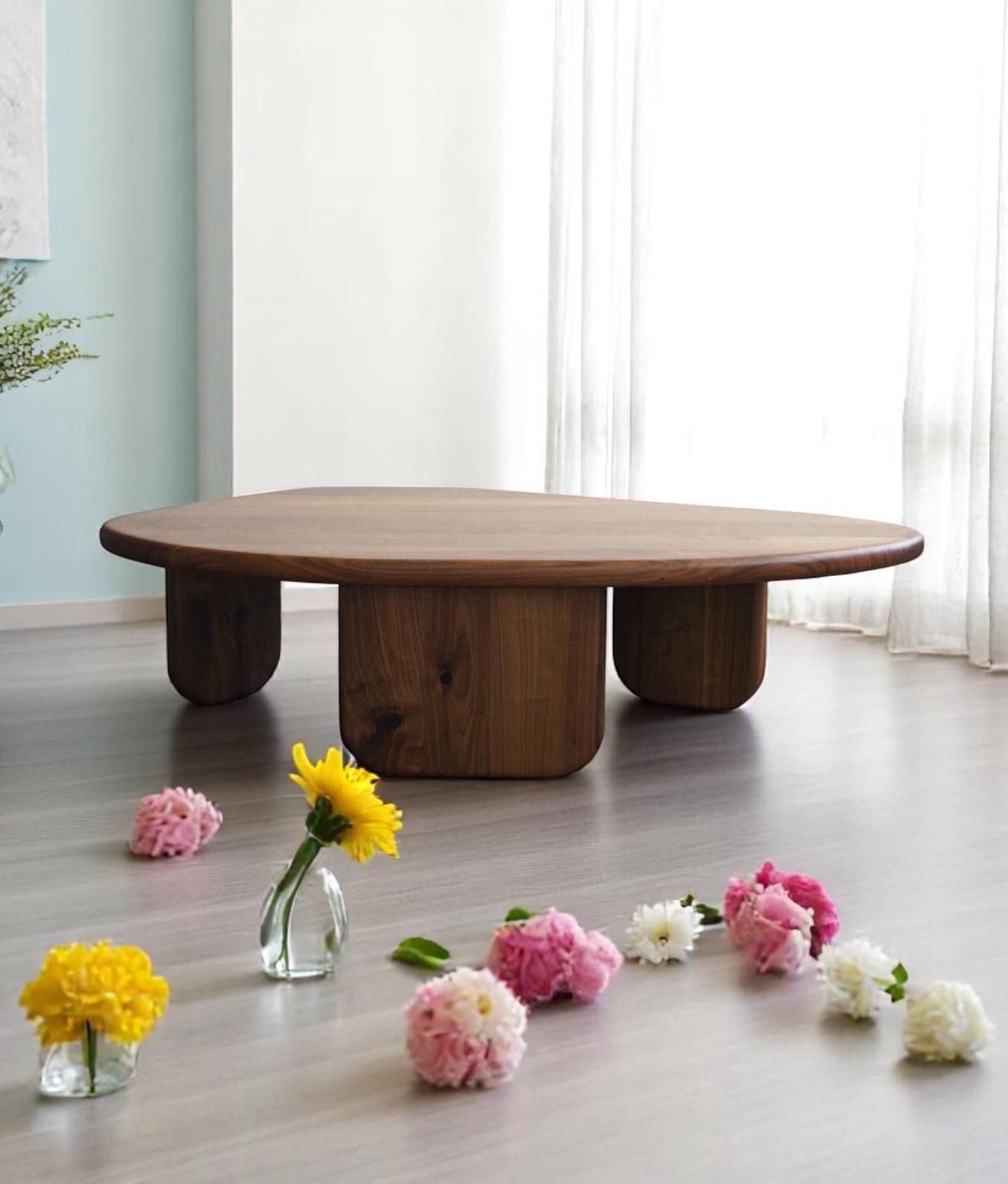 Wooden Coffee Table, Handmade Small Coffee Table, Unique Shape Coffee ...
