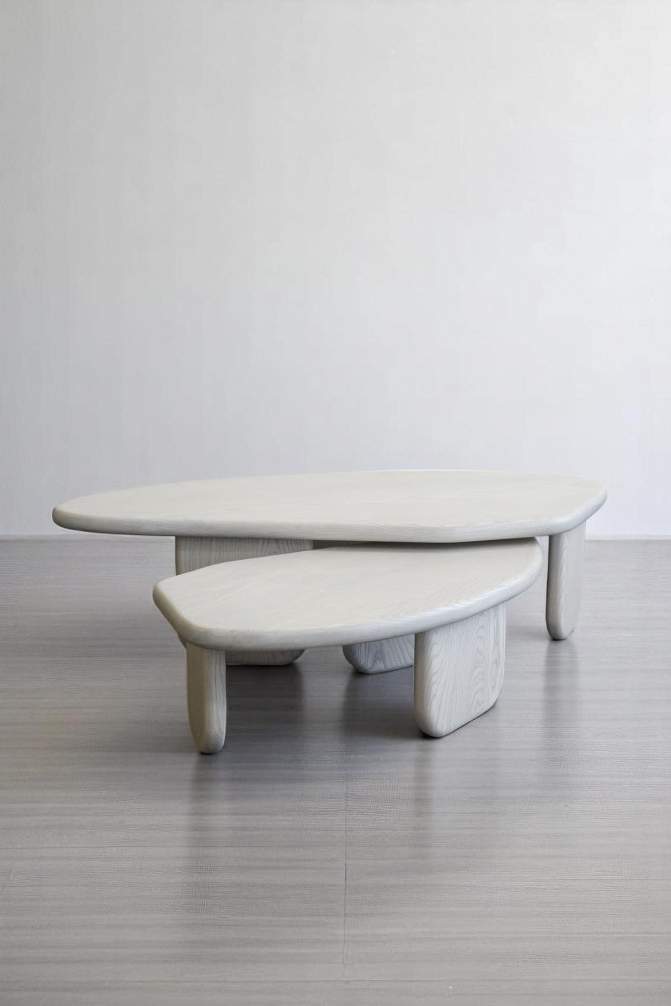 White Ash Wood Coffee Table, Unique Handmade Round Table, Small Table ...