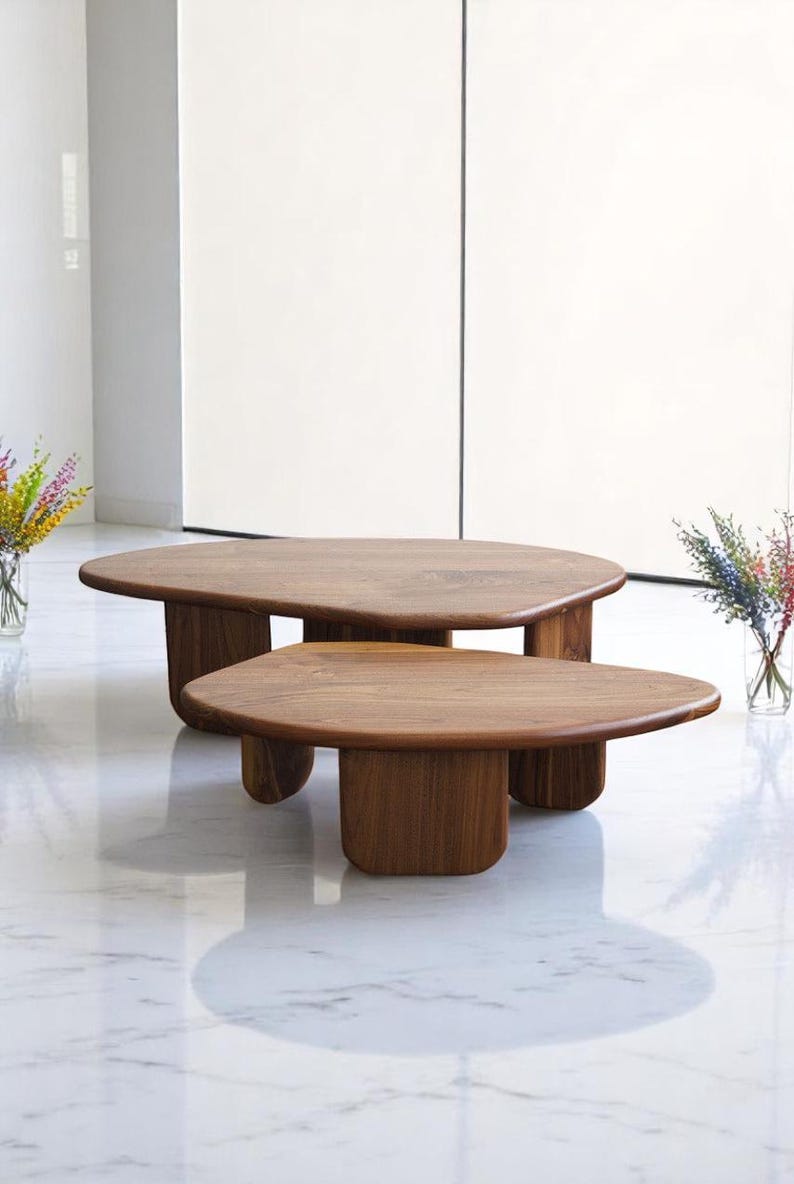 Unusual Shape Coffee Table, Wooden Table, Mid-century Coffee Table ...