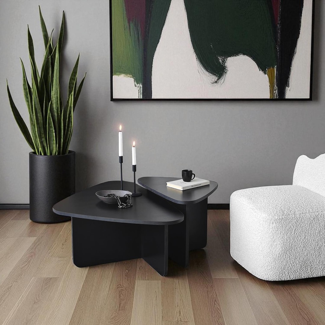 Modern Coffee Table, Small Coffee Table, Round Wooden Mid-century Low ...