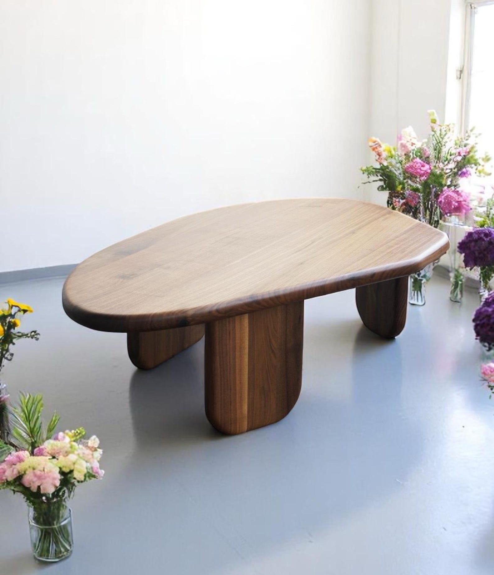 Wooden Coffee Table, Handmade Small Coffee Table, Unique Shape Coffee ...