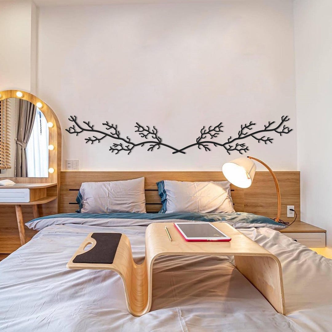 Tree Branch Metal Wall Art, Tree Branch Headboard, the Bed Decor, Dry ...