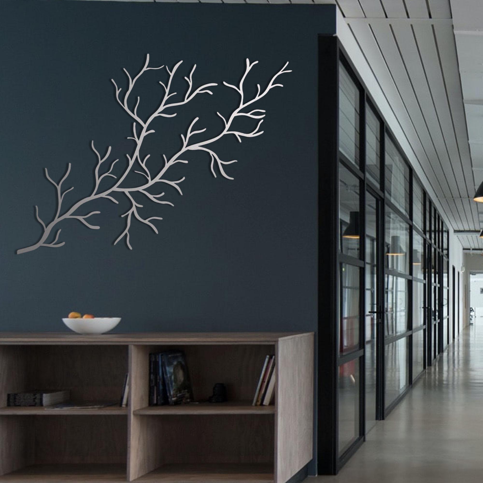 Metal Tree Branch Wall Art, Nature Sculpture, Living Room Decor - Etsy