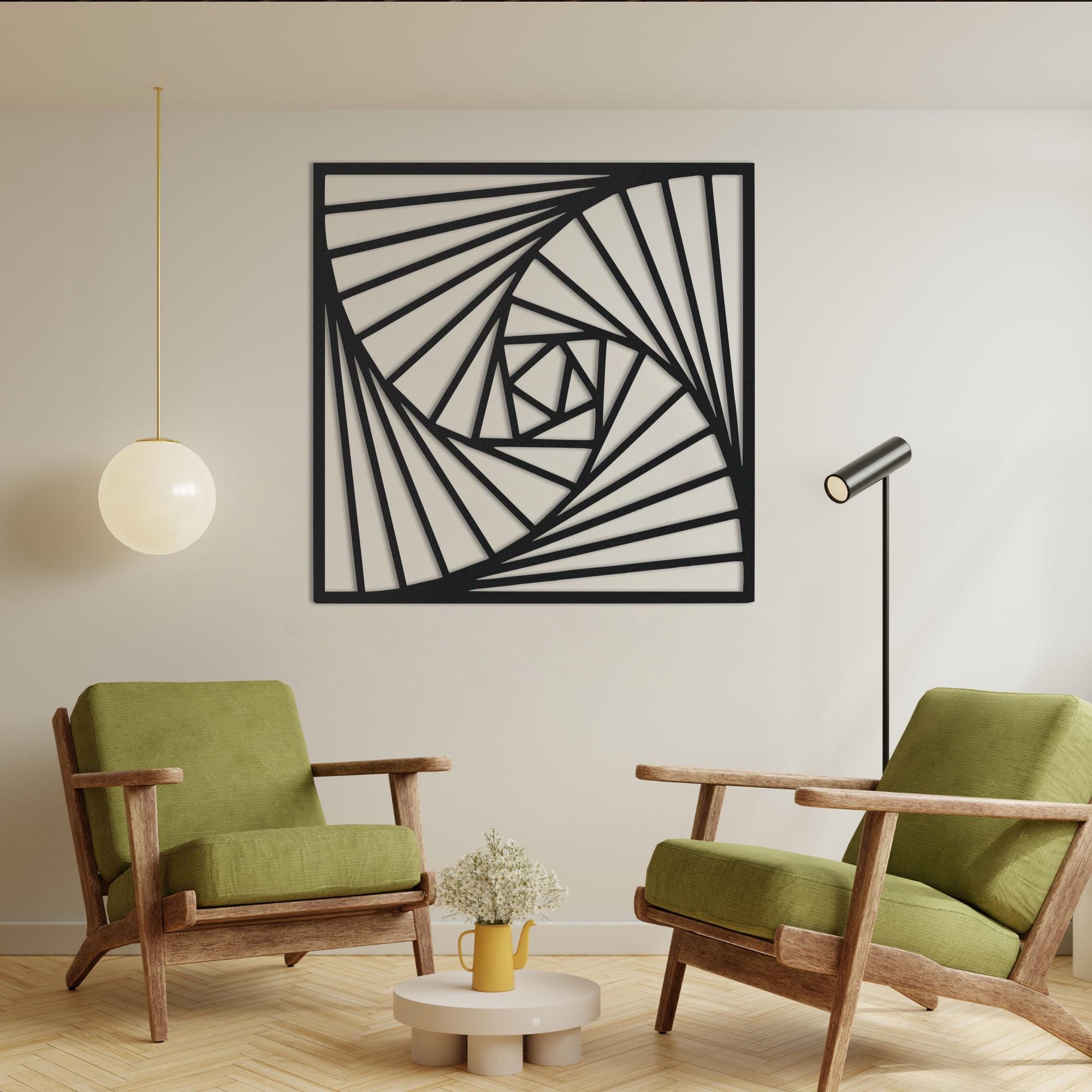 Geometric Metal Wall Art, Spiral Design, Modern Home Decor - Etsy