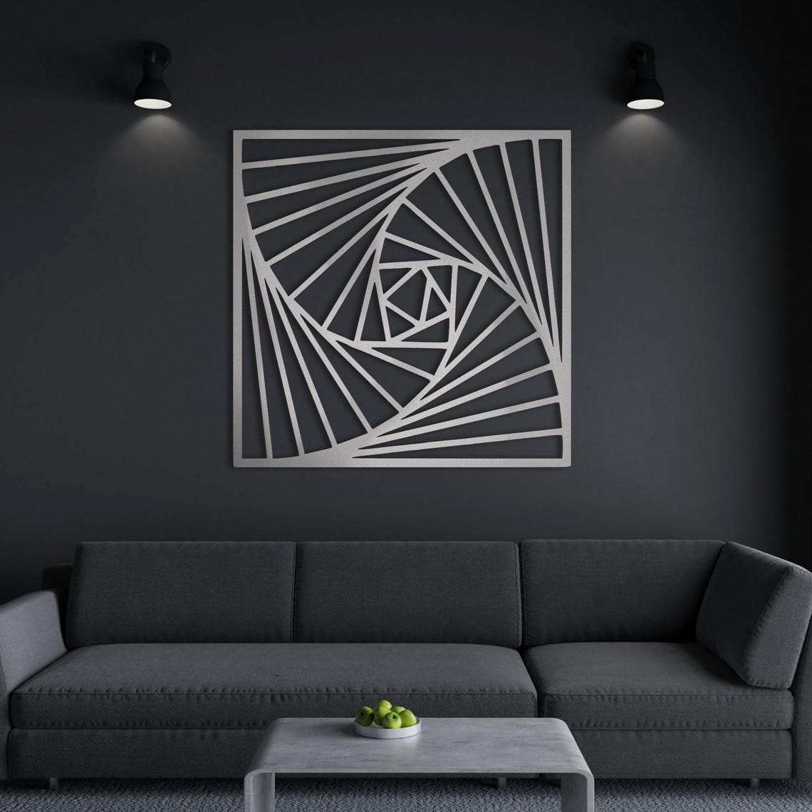 Geometric Metal Wall Art, Spiral Design, Modern Home Decor - Etsy