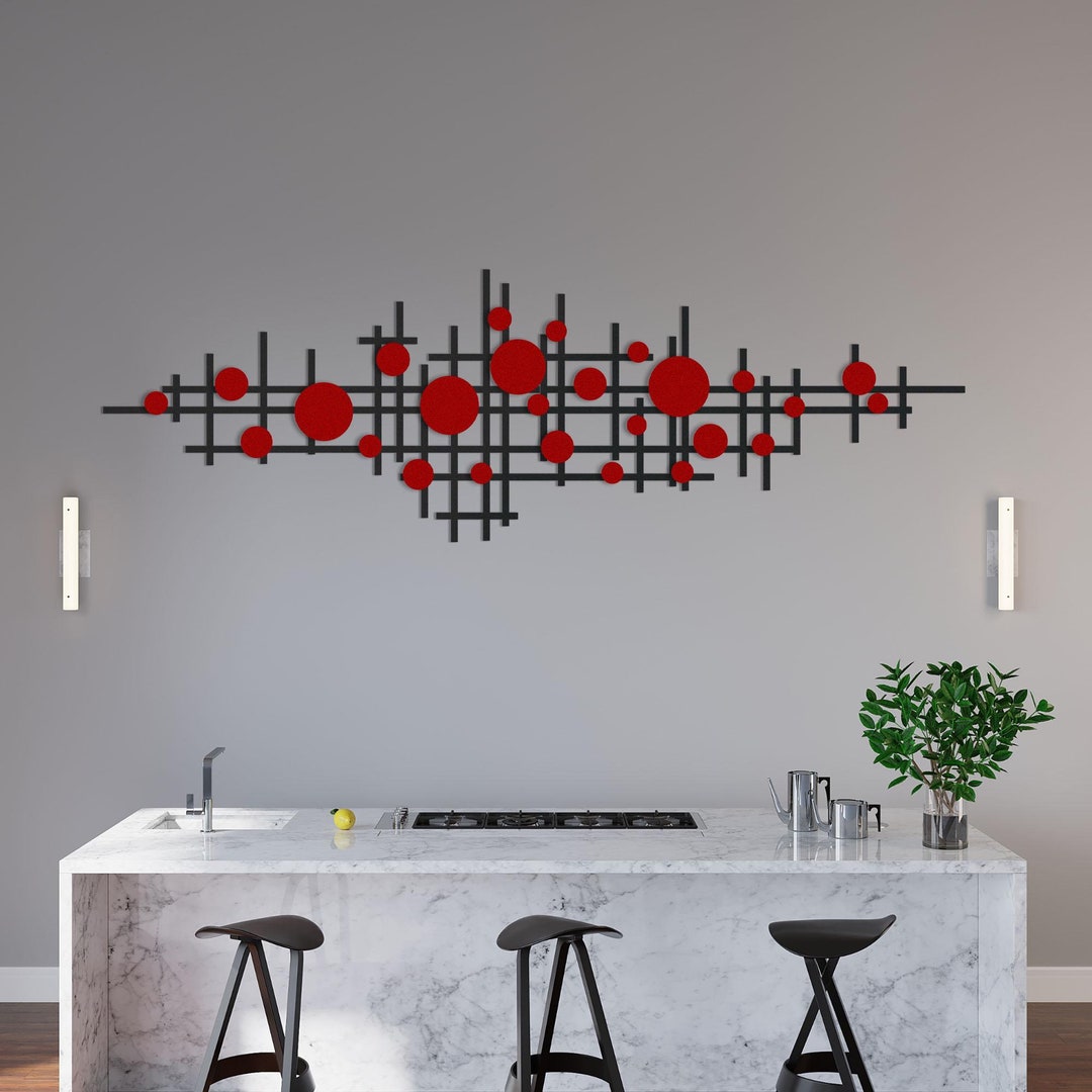 Colorful Geometric Shapes Metal Wall Art, Modern Luxury Style Metal ...