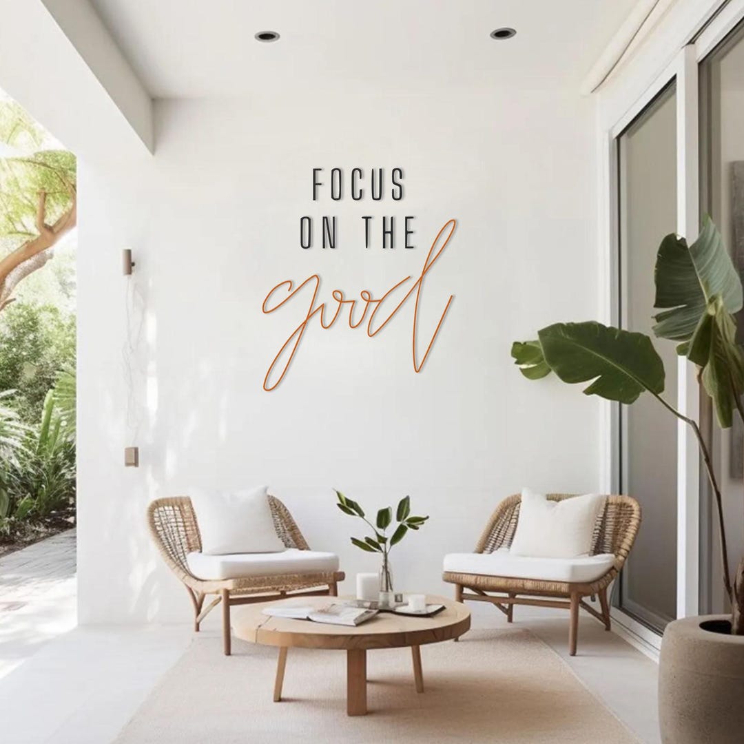 Colorful Metal Wall Sign, Focus on the Good Motto Wall Sign, Meaningful ...