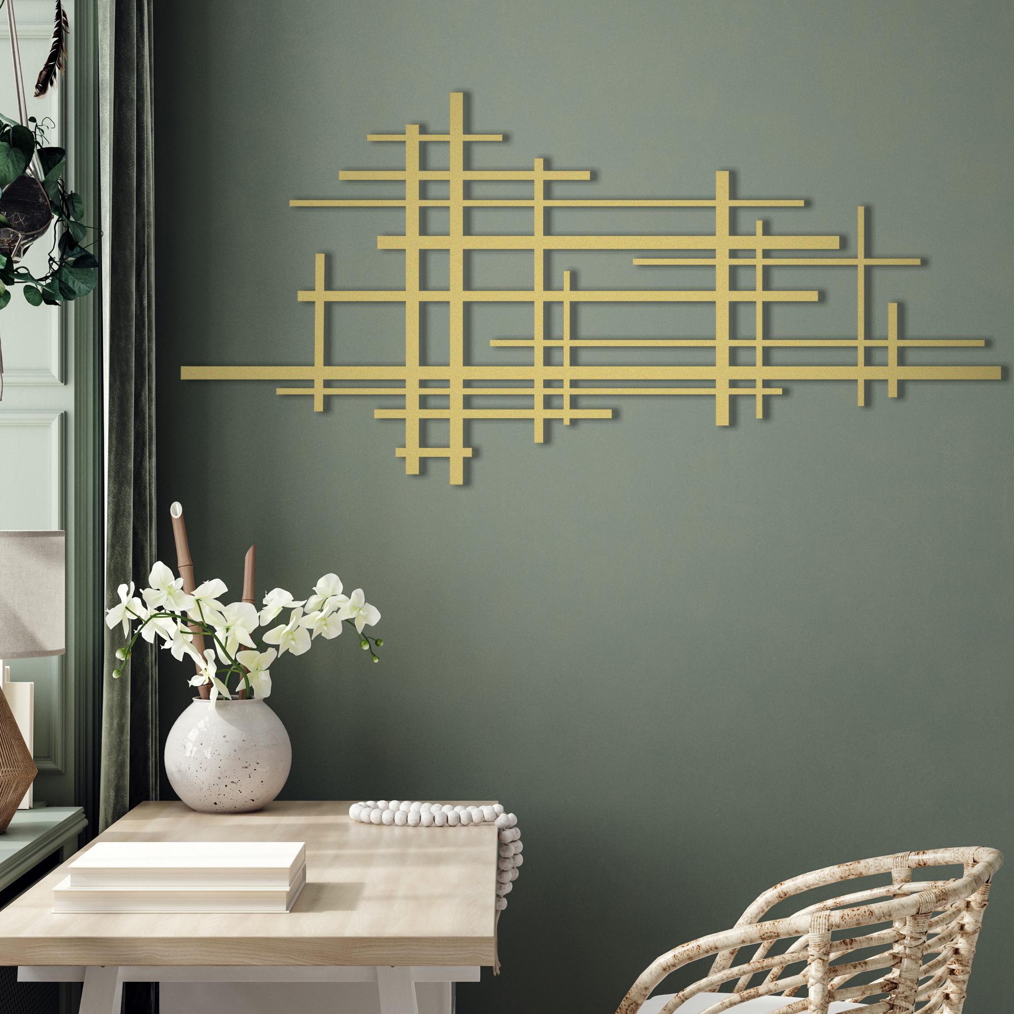 Modern Metal Wall Art, Abstract Line Design, Mid-century Decor - Etsy