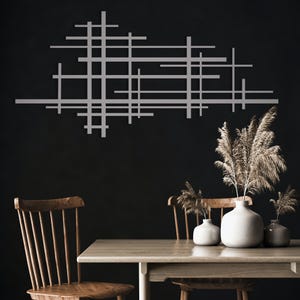 Modern Metal Wall Art, Abstract Line Design, Mid-century Decor - Etsy