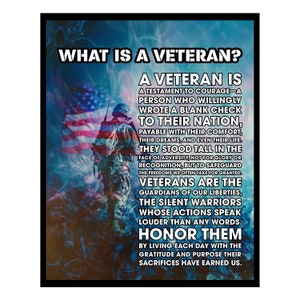 Veteran Definition Wall Art Gift, Patriotic Military Print, Soldier ...