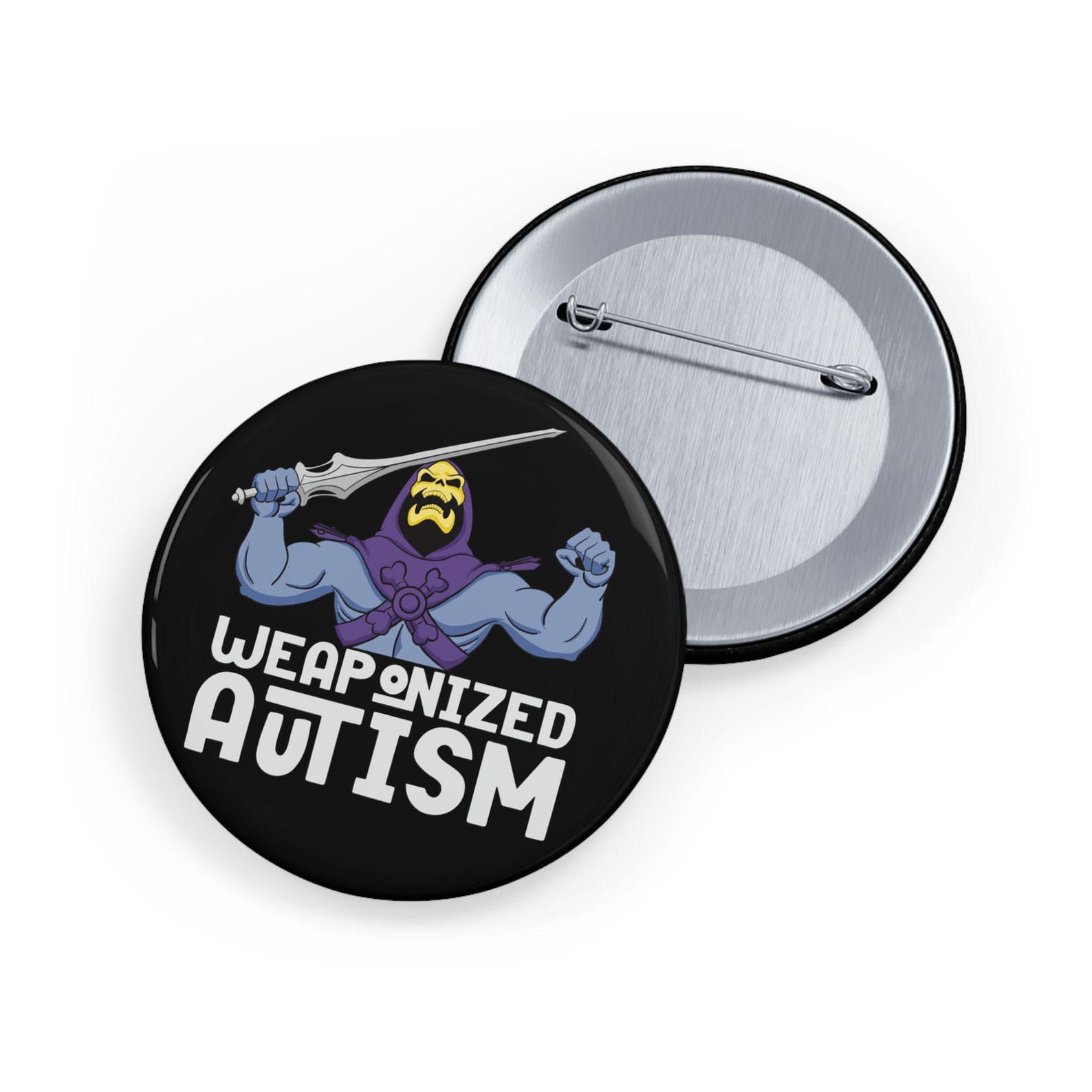 Weaponized Autism Skeletor Button Pin - Etsy